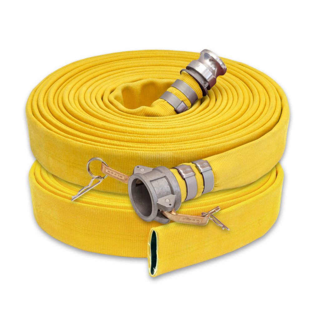 Double Jacket Fire Hose 400 PSI Yellow – Camlock Fittings